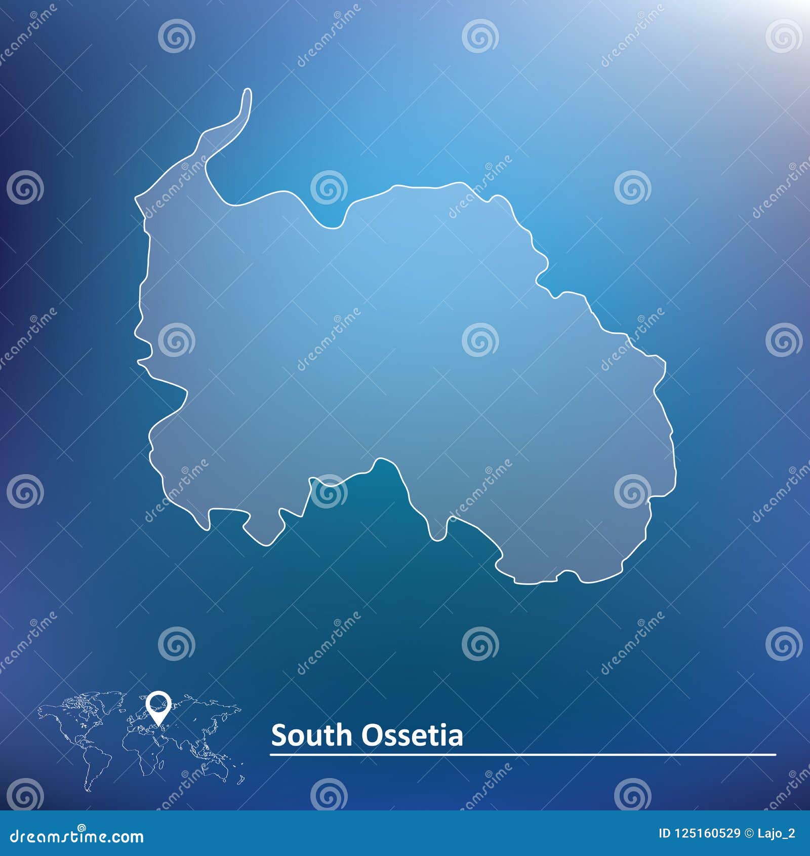 Map of South Ossetia stock vector. Illustration of color - 125160529
