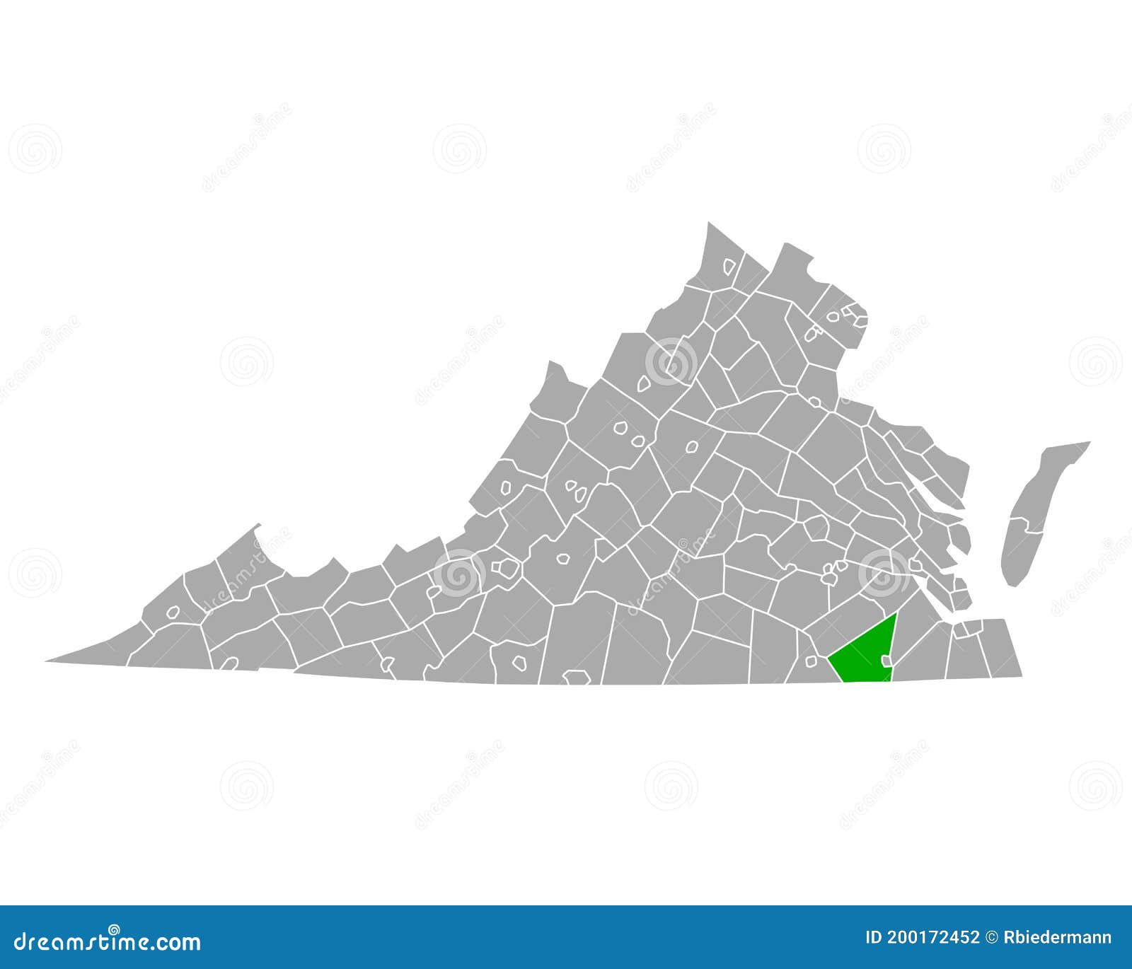 Map of Southampton in Virginia Stock Vector - Illustration of location ...