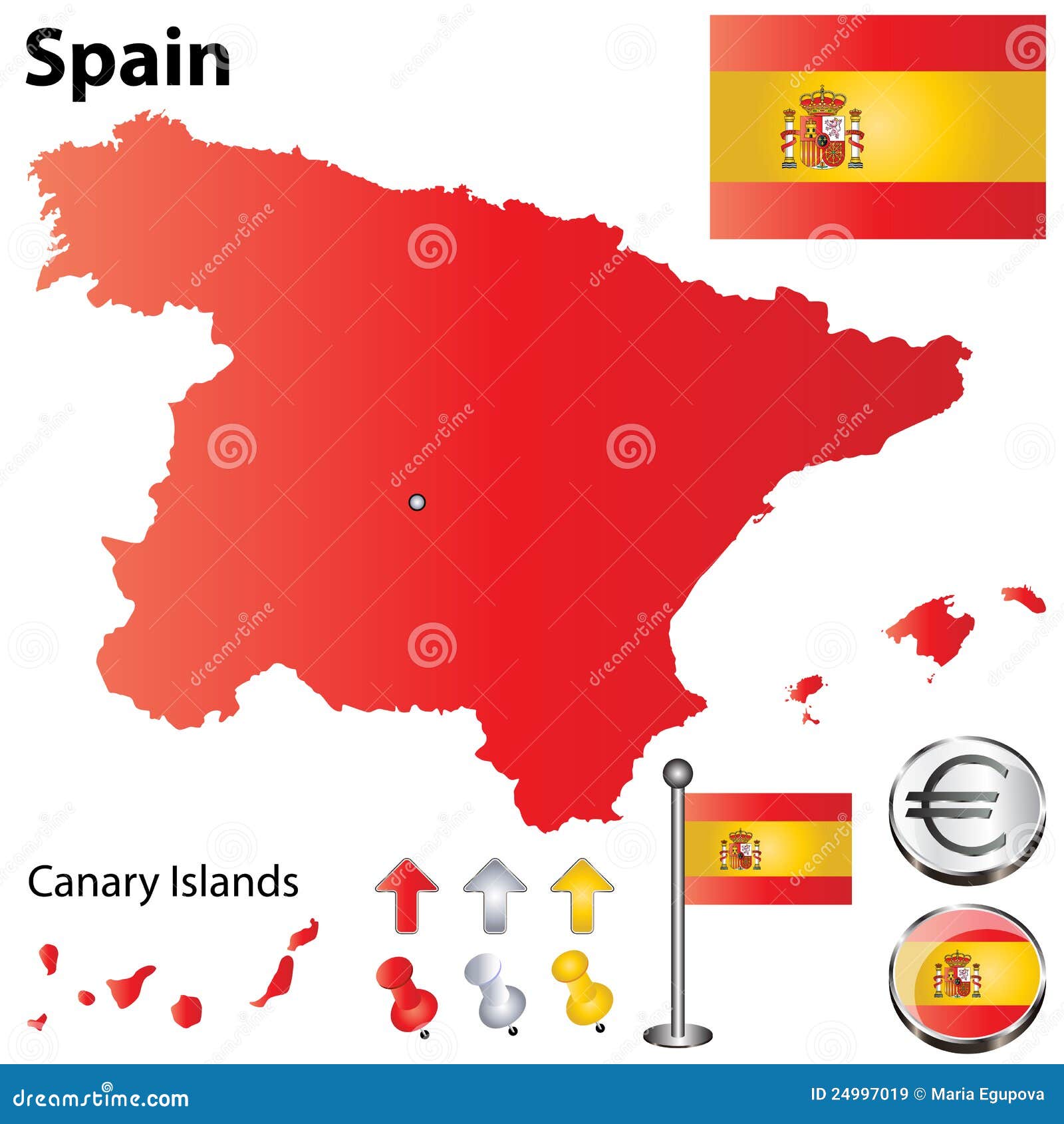Map of Spain stock vector. Illustration of outline, graphic - 24997019