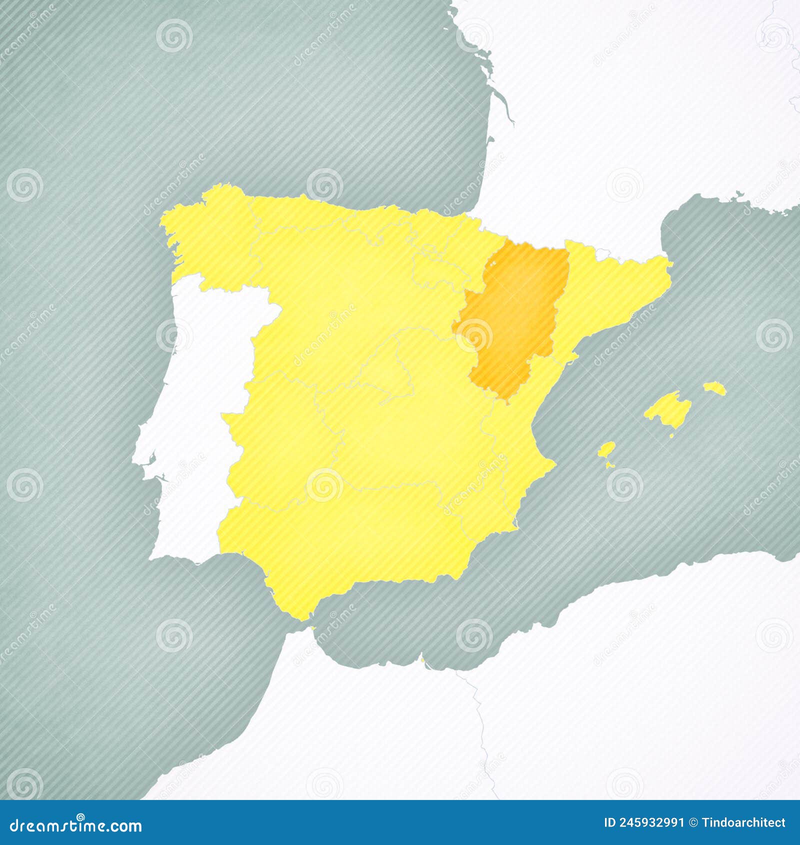 Map of Spain - Aragon stock illustration. Illustration of kingdom ...