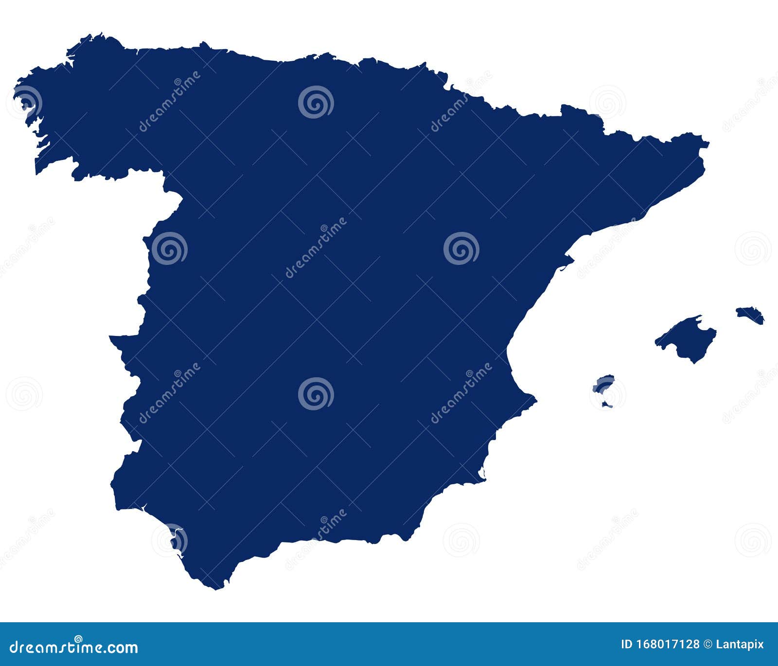 Map of Spain in Blue Colour 向量例证 - 插画 包括有 向量, 旅游业: 168017128