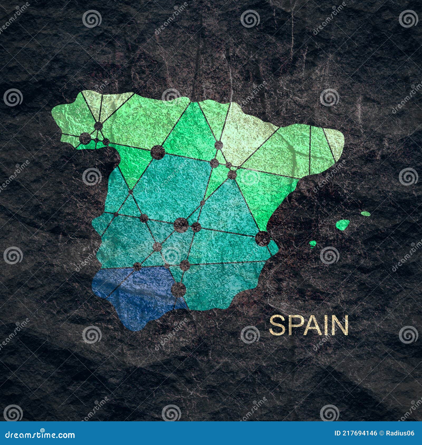 Map of Spain. Concept of Travel and Geography. Stock Photo - Image of ...