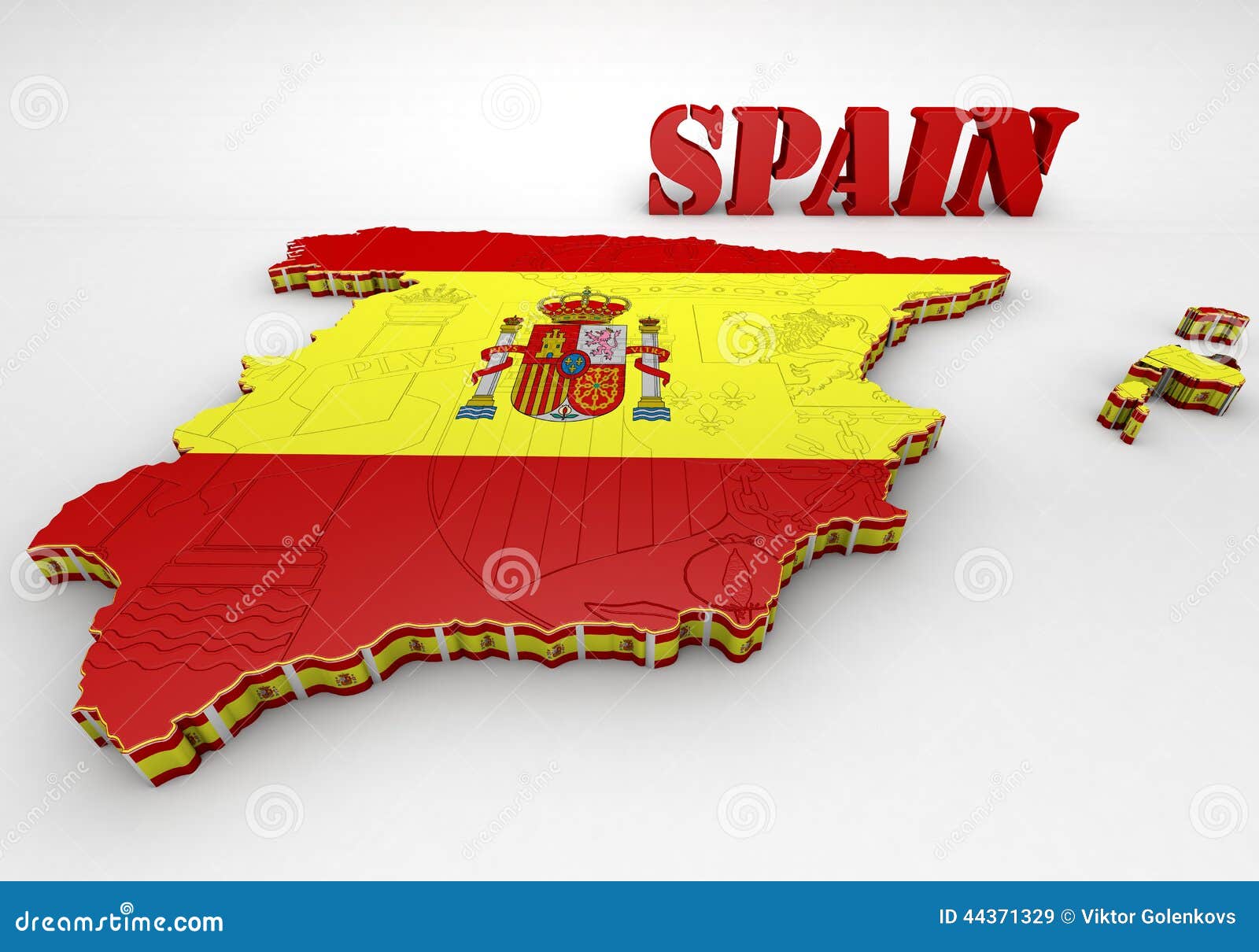 Map of SPAIN with flag stock illustration. Illustration of shiny - 44371329