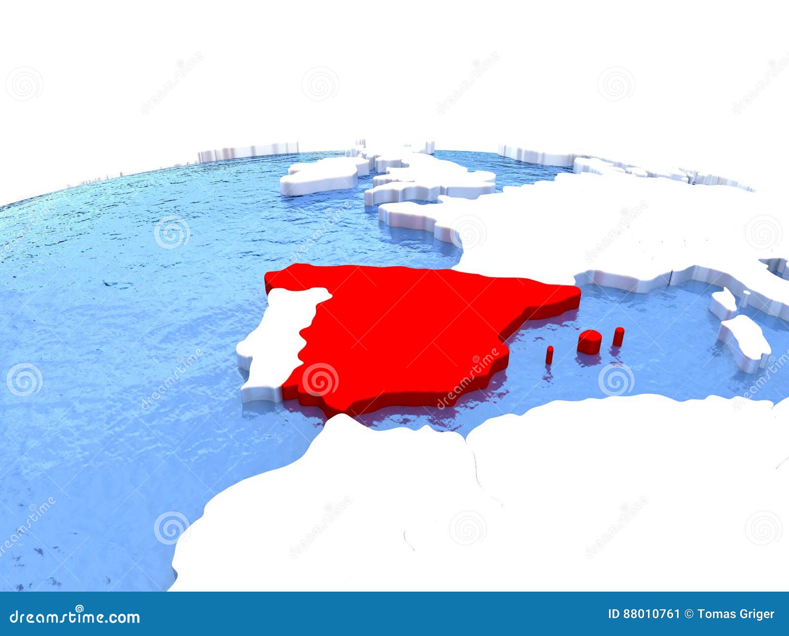Map of Spain on globe stock illustration. Illustration of spanish ...