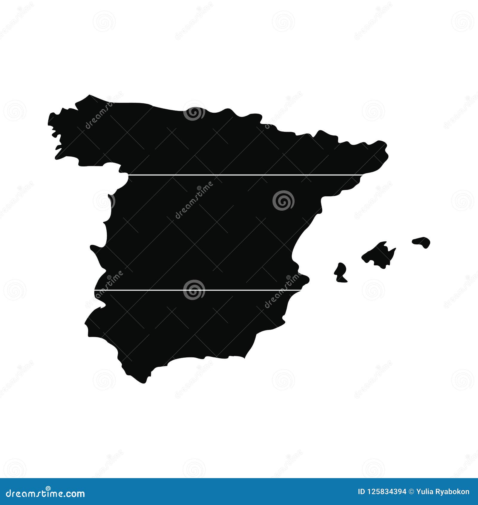 Map of Spain simple icon stock illustration. Illustration of country ...