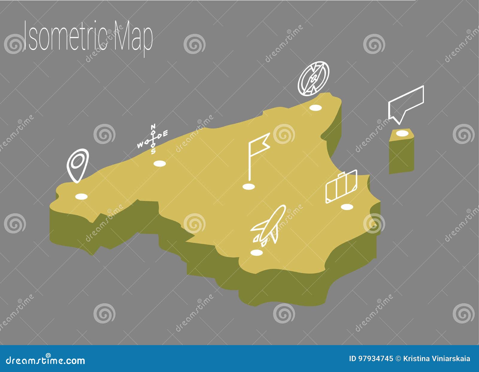 Map Spain Isometric Concept. Stock Vector - Illustration of high ...