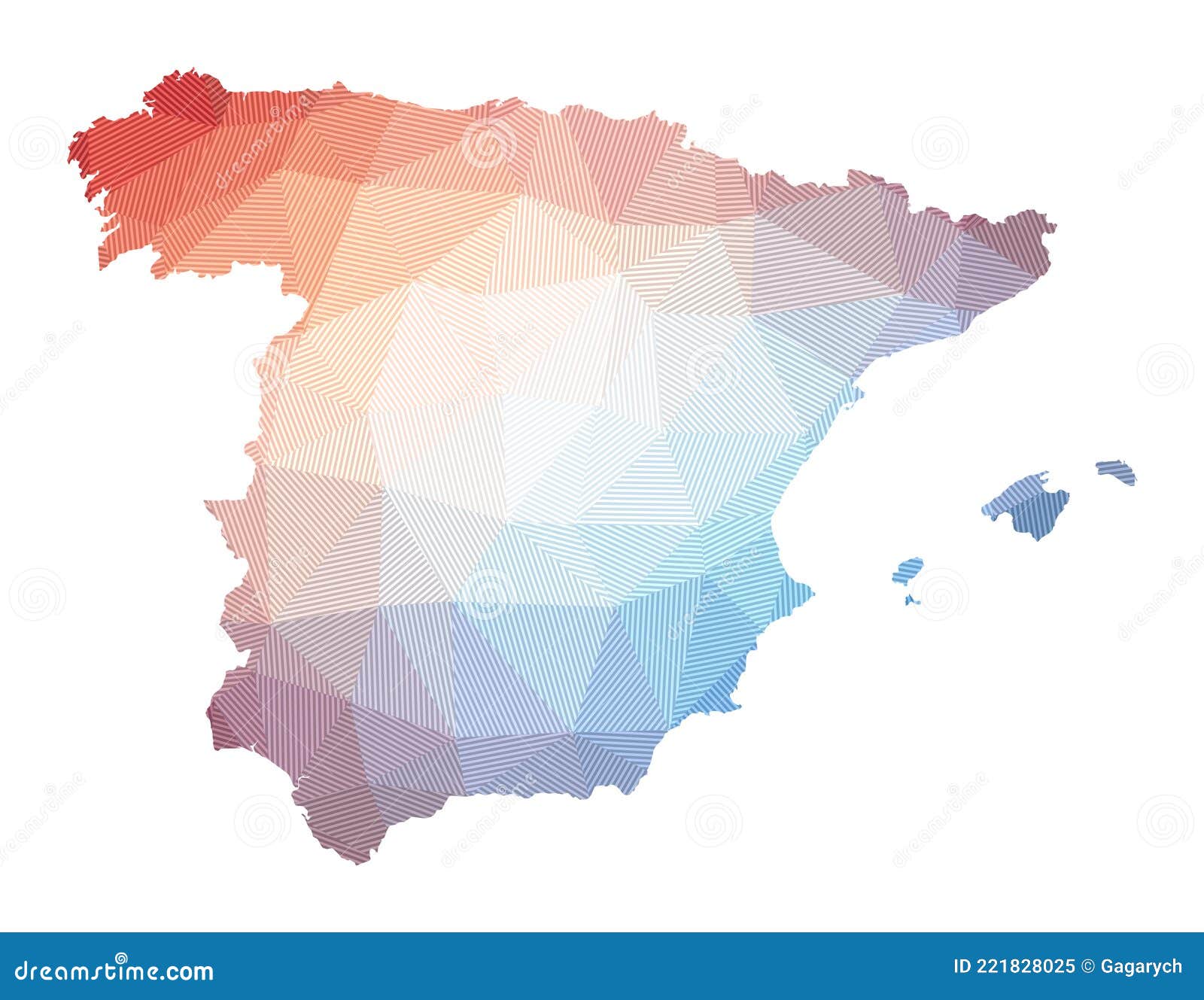 Map of Spain. stock vector. Illustration of diamond - 221828025