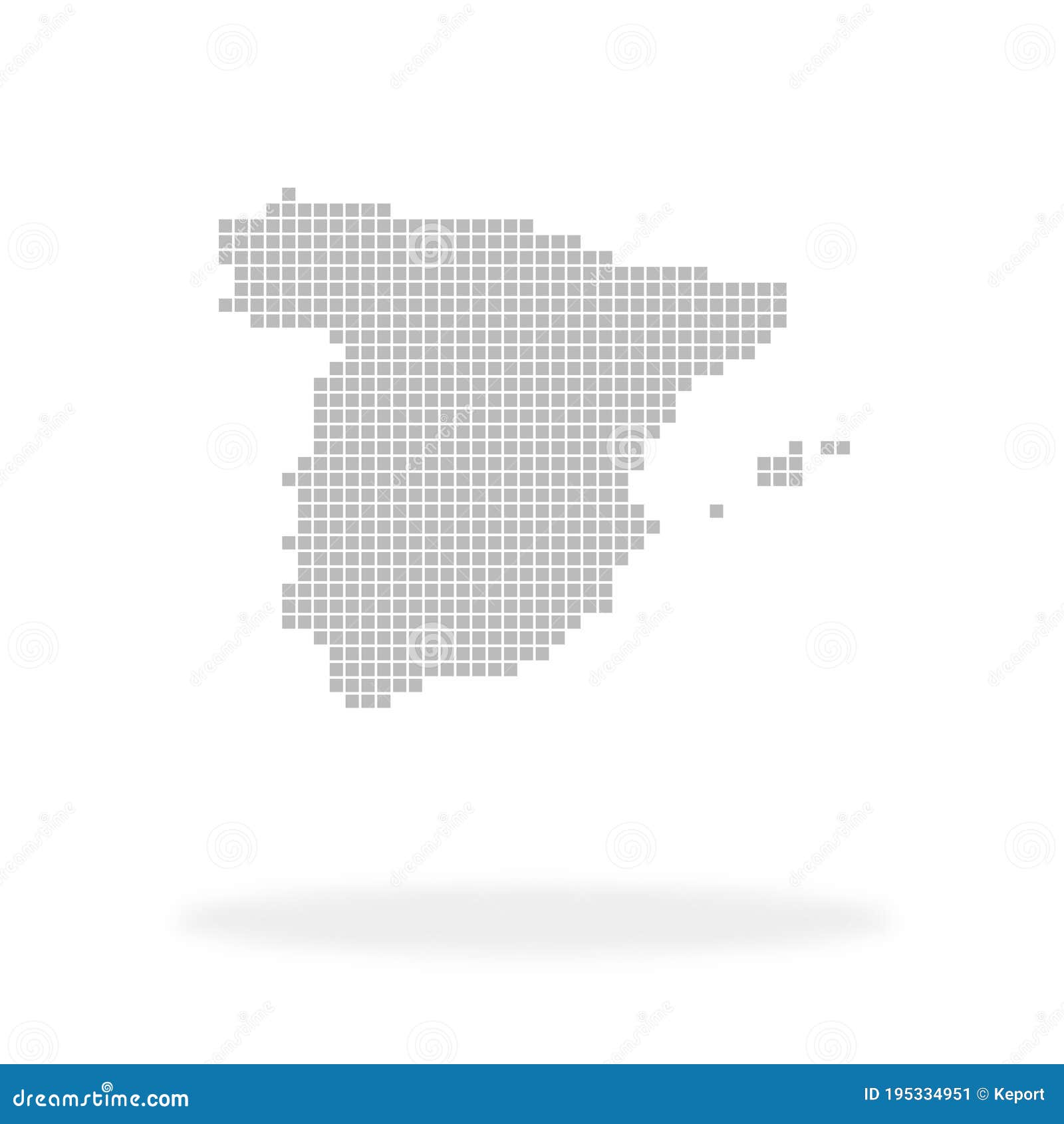 Map of Spain Made with Grey Dots and Shadow Stock Illustration ...