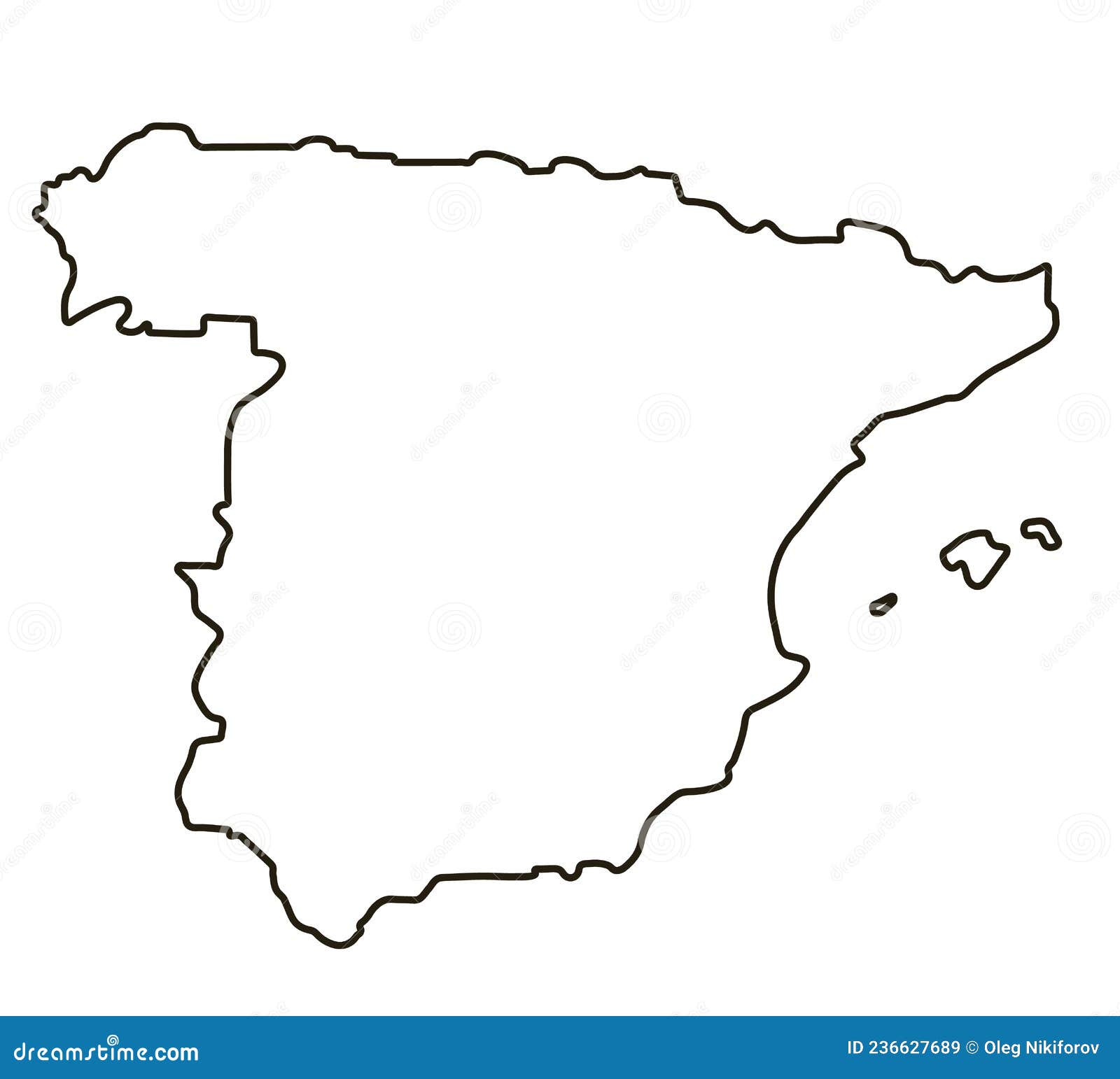 Map of Spain. Outline Map Vector Illustration Stock Vector ...