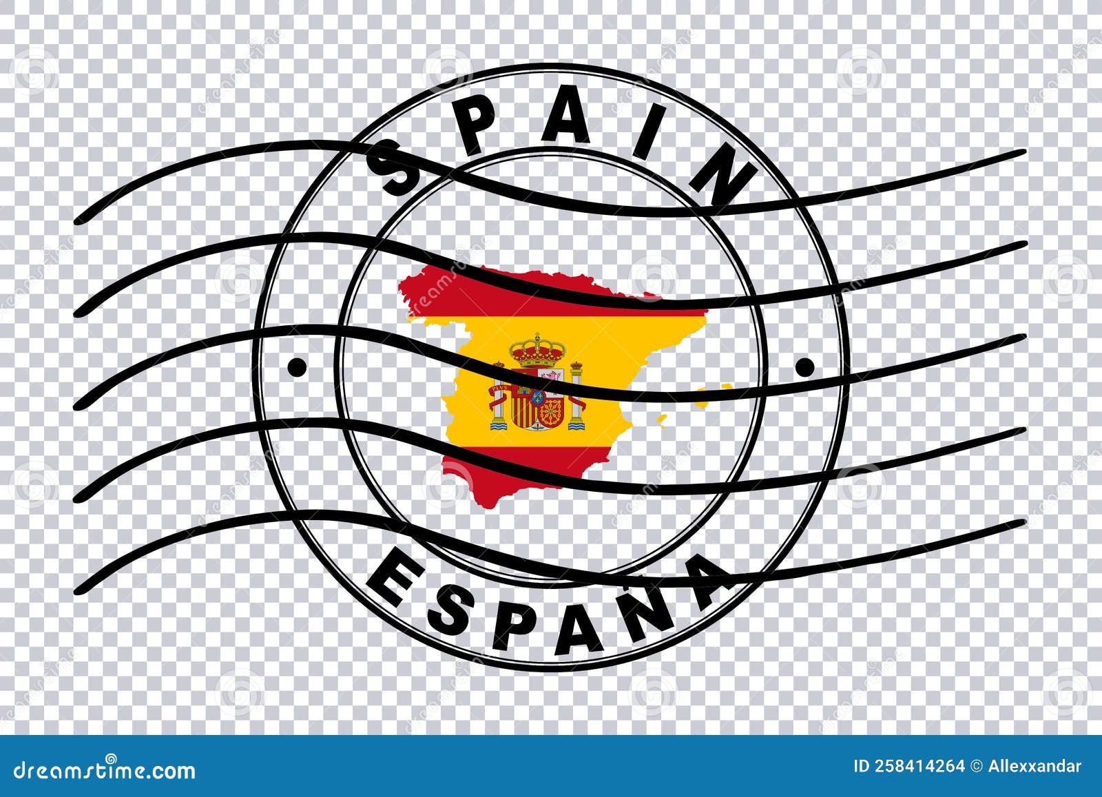 Map of Spain, Postal Passport Stamp, Travel Stamp Stock Illustration ...