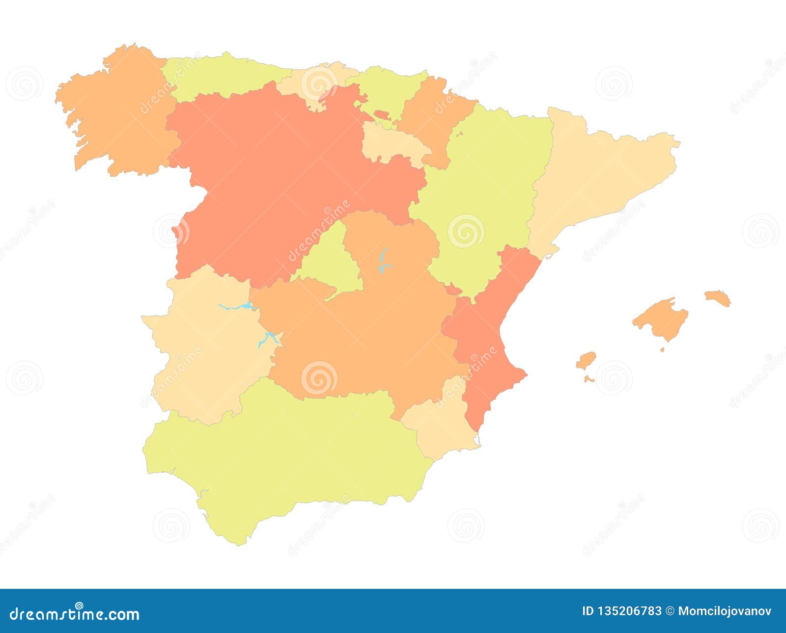 Map of Spain with Provinces Stock Vector - Illustration of spain ...