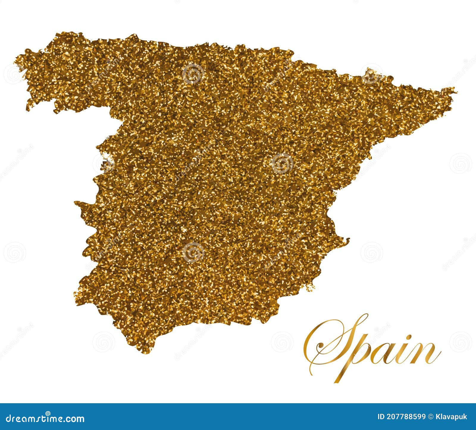 Map of Spain. Silhouette with Golden Glitter Texture Stock Illustration ... Map of Spain. Silhouette with Golden Glitter Texture Stock Illustration ...