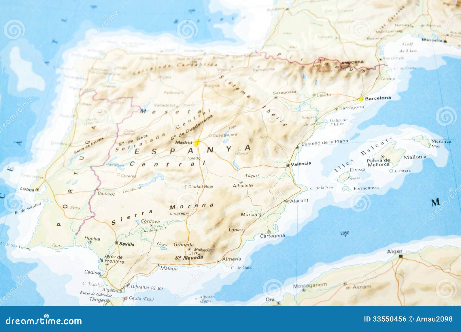 Map of Spain stock photo. Image of travel, province, atlantic - 33550456