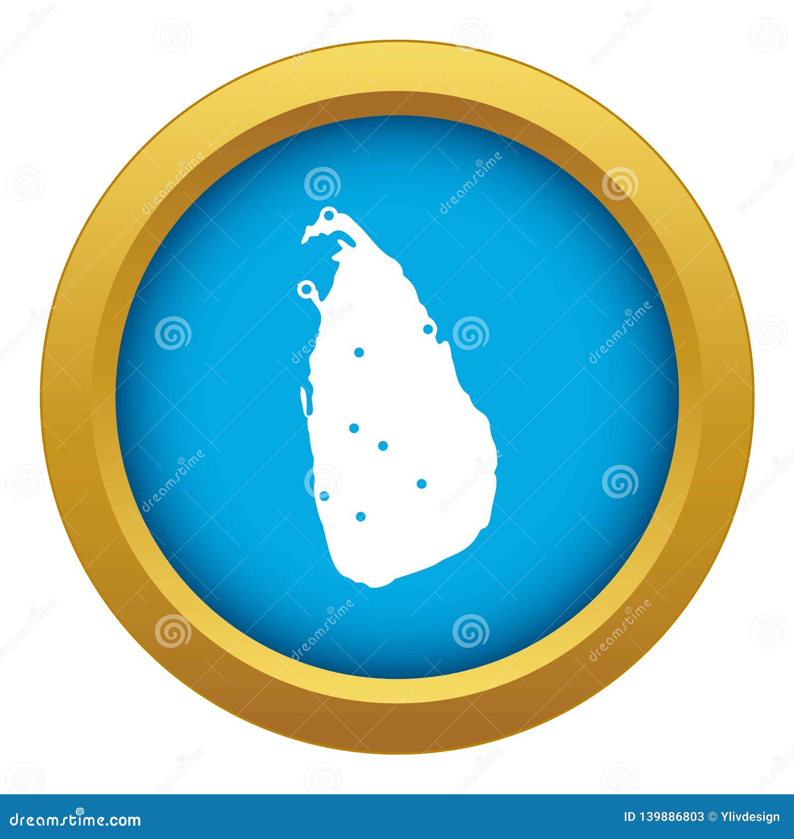 Map of Sri Lanka Icon Blue Vector Isolated Stock Vector - Illustration ...