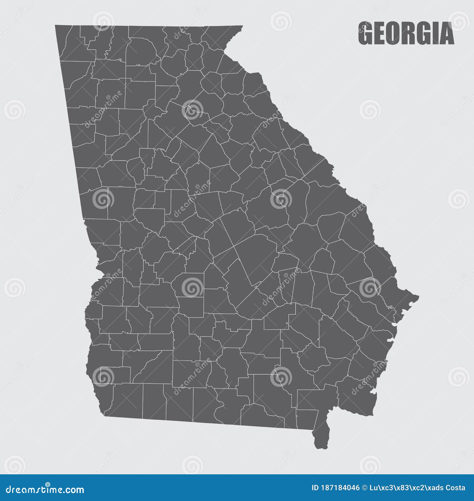 Georgia Counties Map Vector Illustration | CartoonDealer.com #187184046