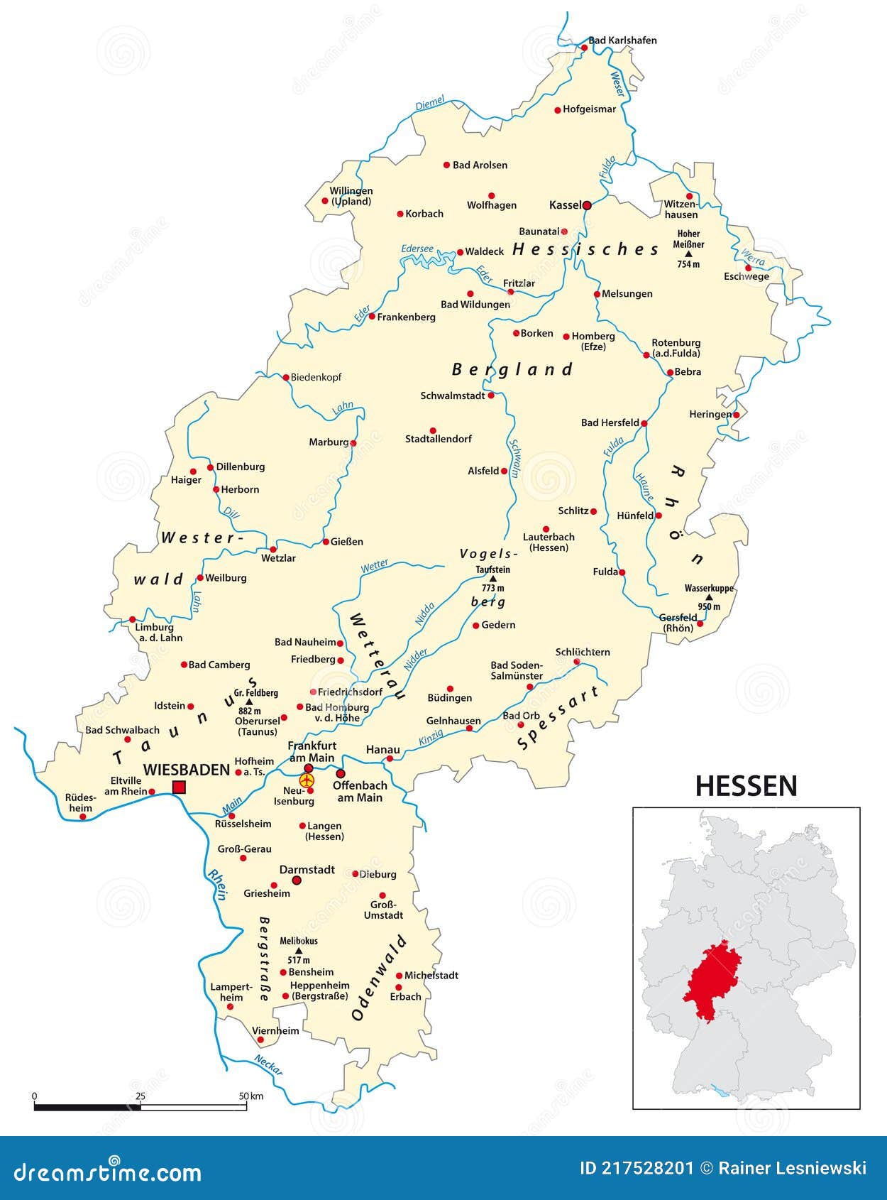 Hesse Silhouette Map Vector Illustration | CartoonDealer.com #218852440