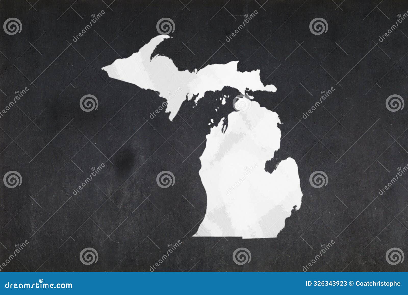 Map Of Michigan, Chalk Sketch Vector Illustration | CartoonDealer.com ...