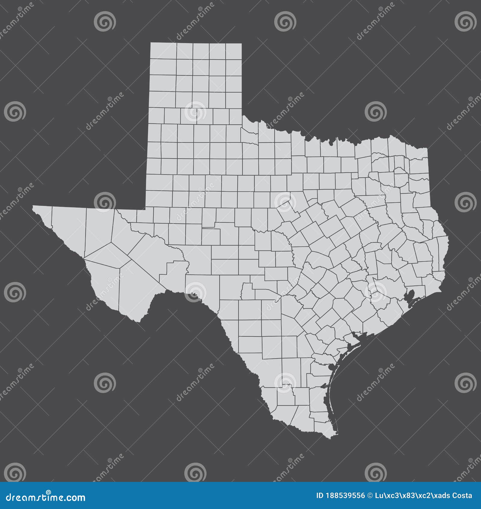 Texas counties map stock illustration. Illustration of line - 188539556