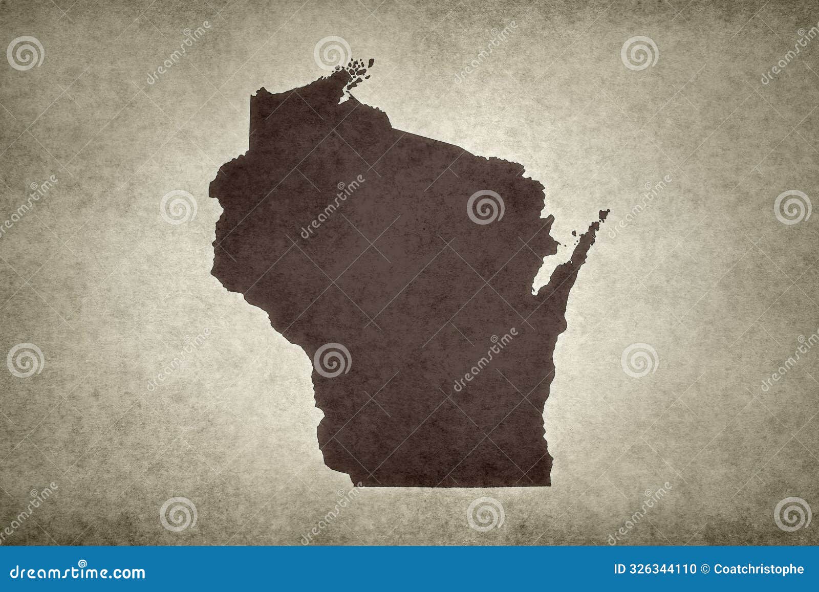 Map of the State of Wisconsin on a Paper Stock Illustration ...