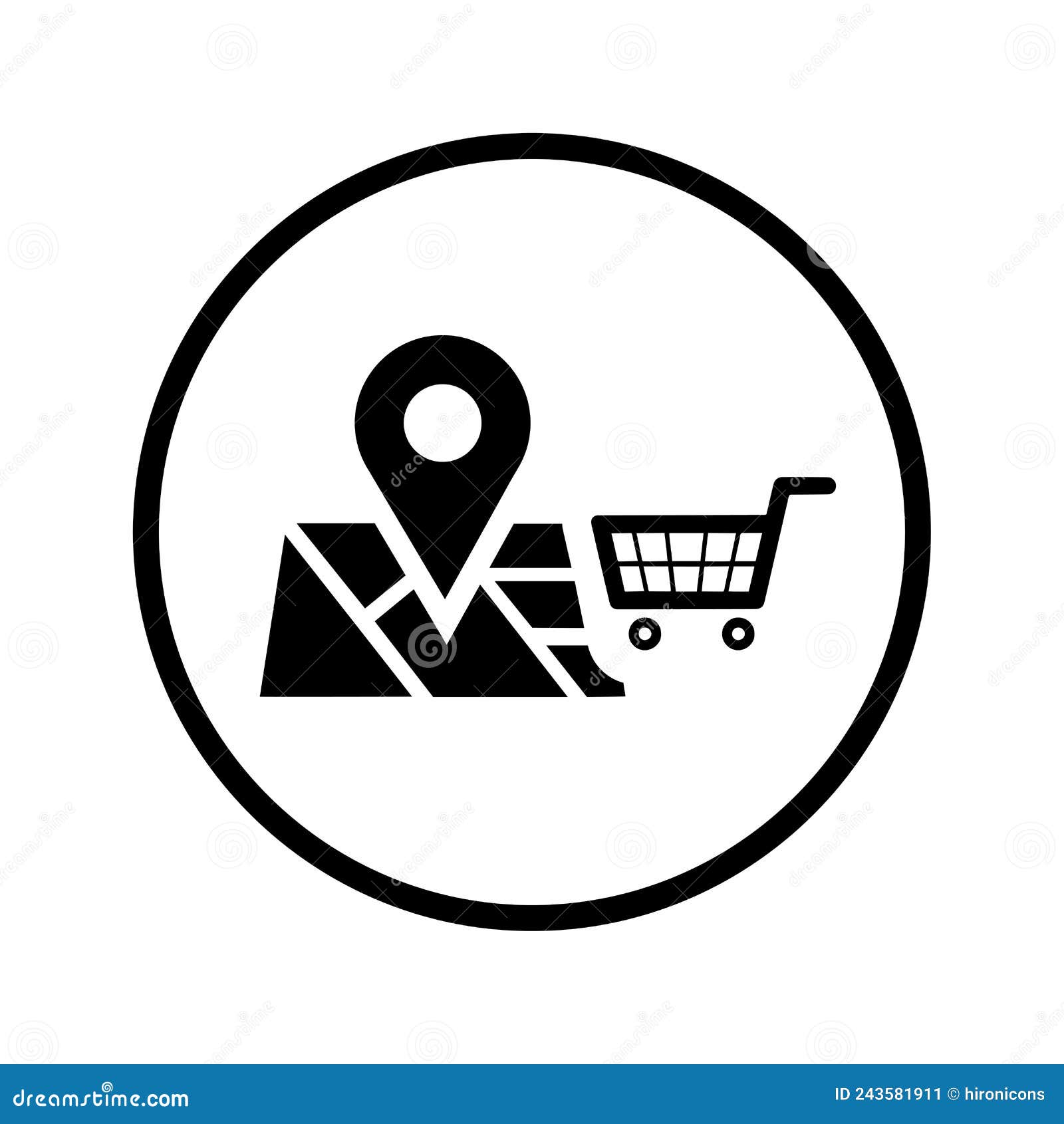 Map, Store Location Icon. Black Vector Illustration Stock Vector ...