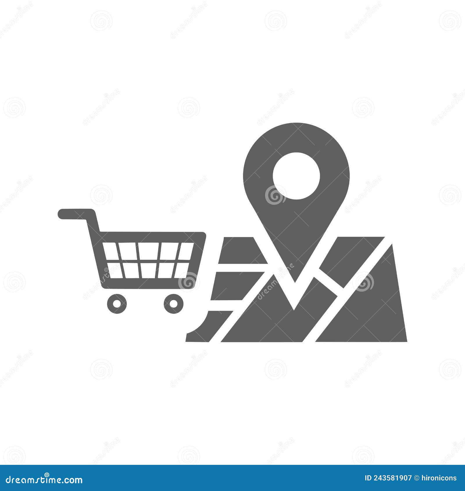 Map, Store Location Icon. Gray Vector Graphics Stock Vector ...