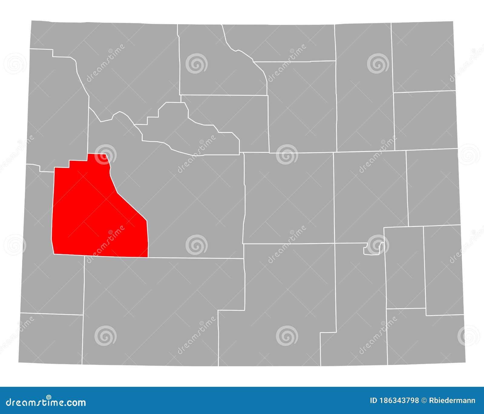 Map of Sublette in Wyoming stock vector. Illustration of travel - 186343798