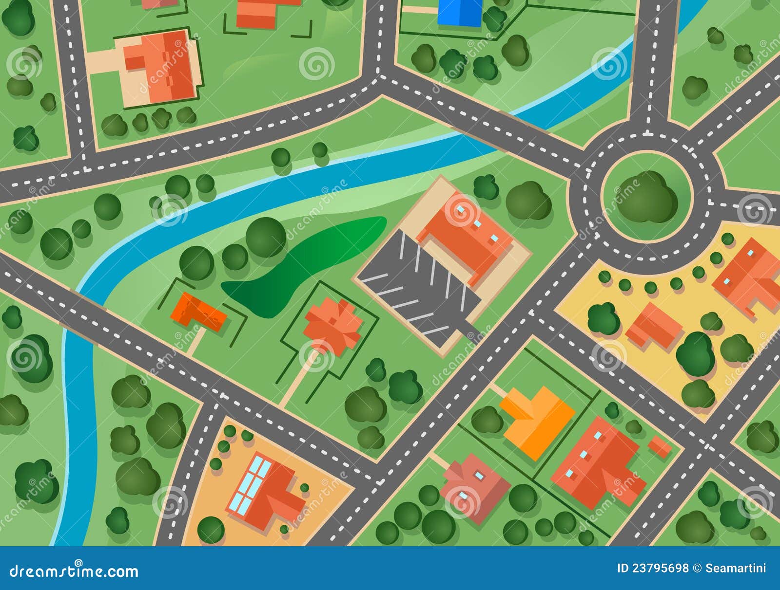 Map of suburb village stock vector. Illustration of graphics - 23795698