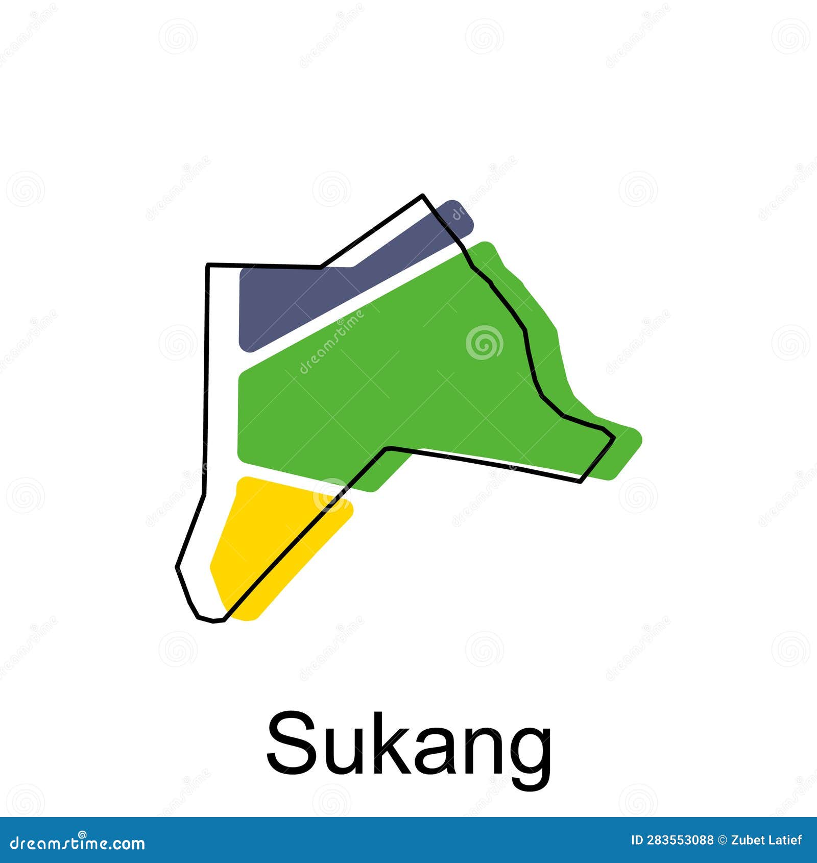 Map of Sukang Colorful Geometric Design with Outline Illustration ...