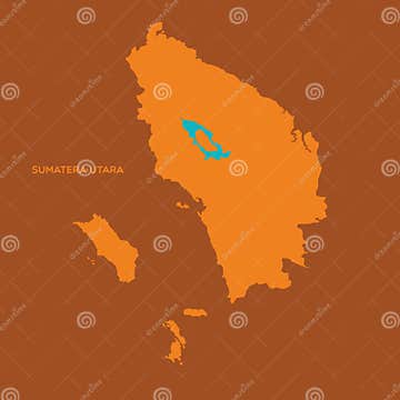 Map of Sumatera Utara. Vector Illustration Decorative Design Stock ...