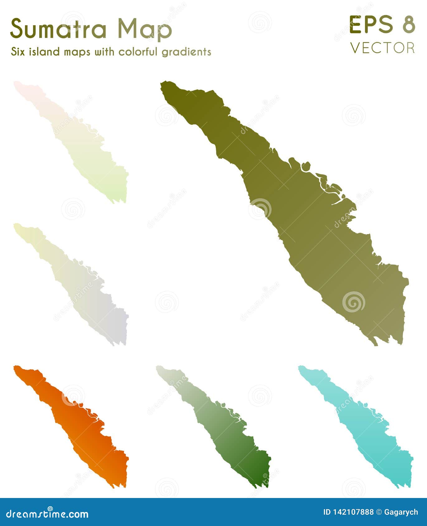 Map of Sumatra with Beautiful Gradients. Stock Vector - Illustration of ...