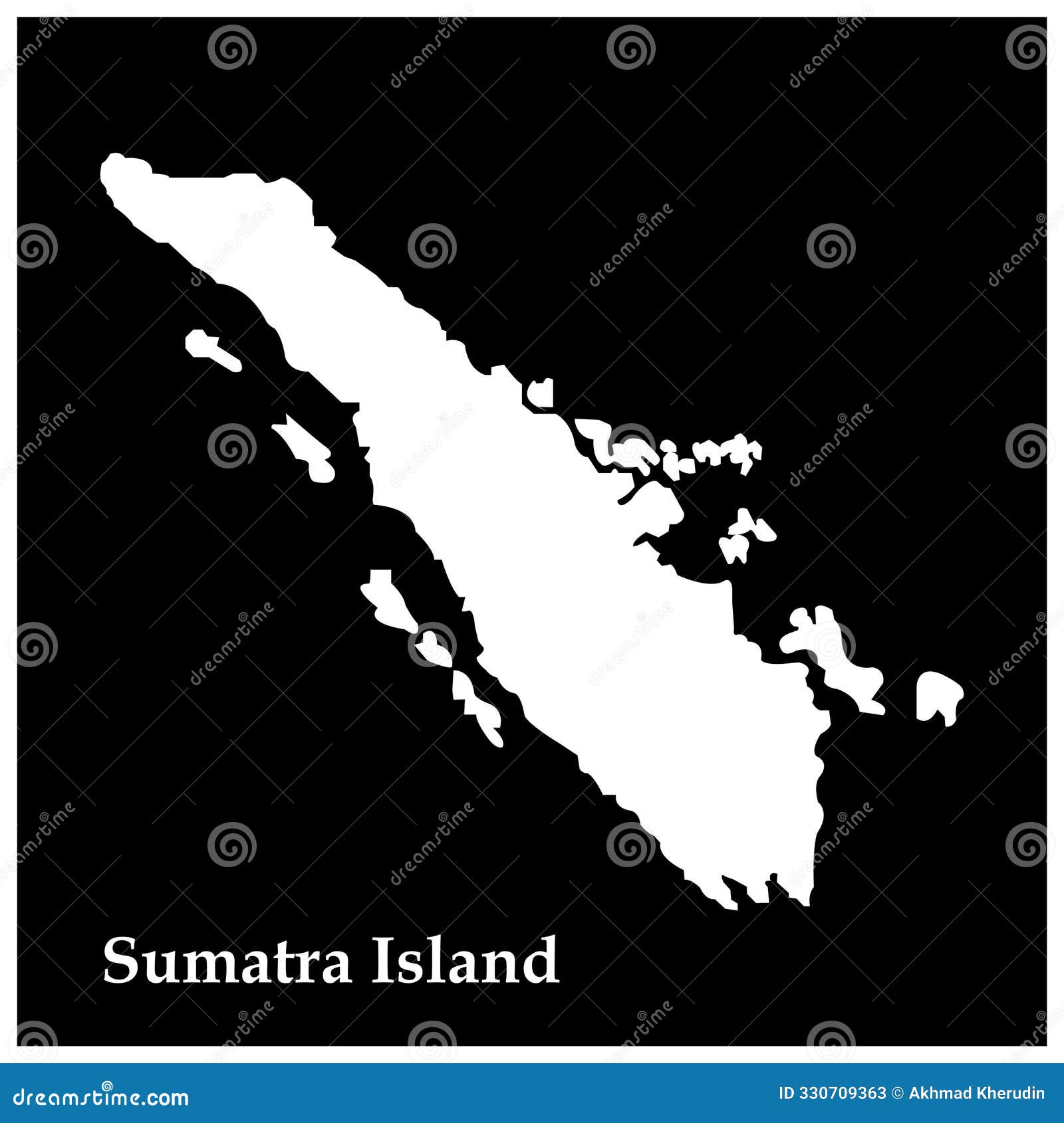 Map of Sumatra Island stock vector. Illustration of outline - 330709363
