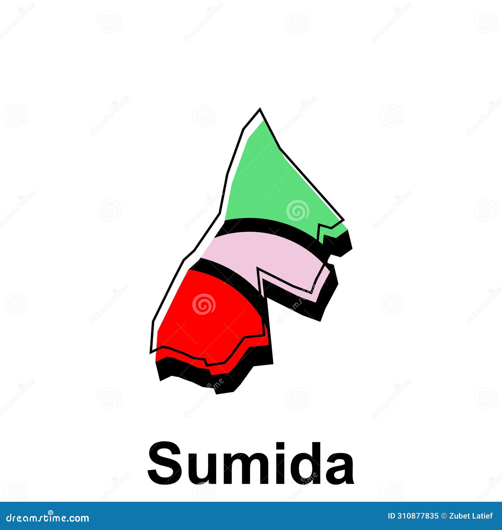 Map of Sumida High Detailed Vector with Outline Graphic Sketch ...