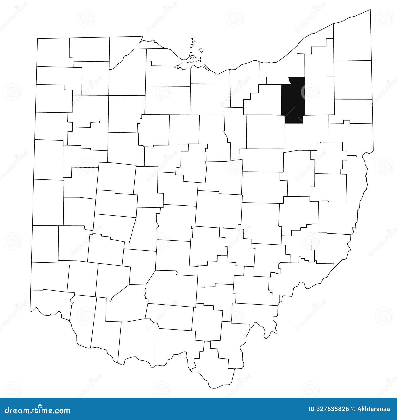 Map of Summit County in Ohio State on White Background. Single County ...