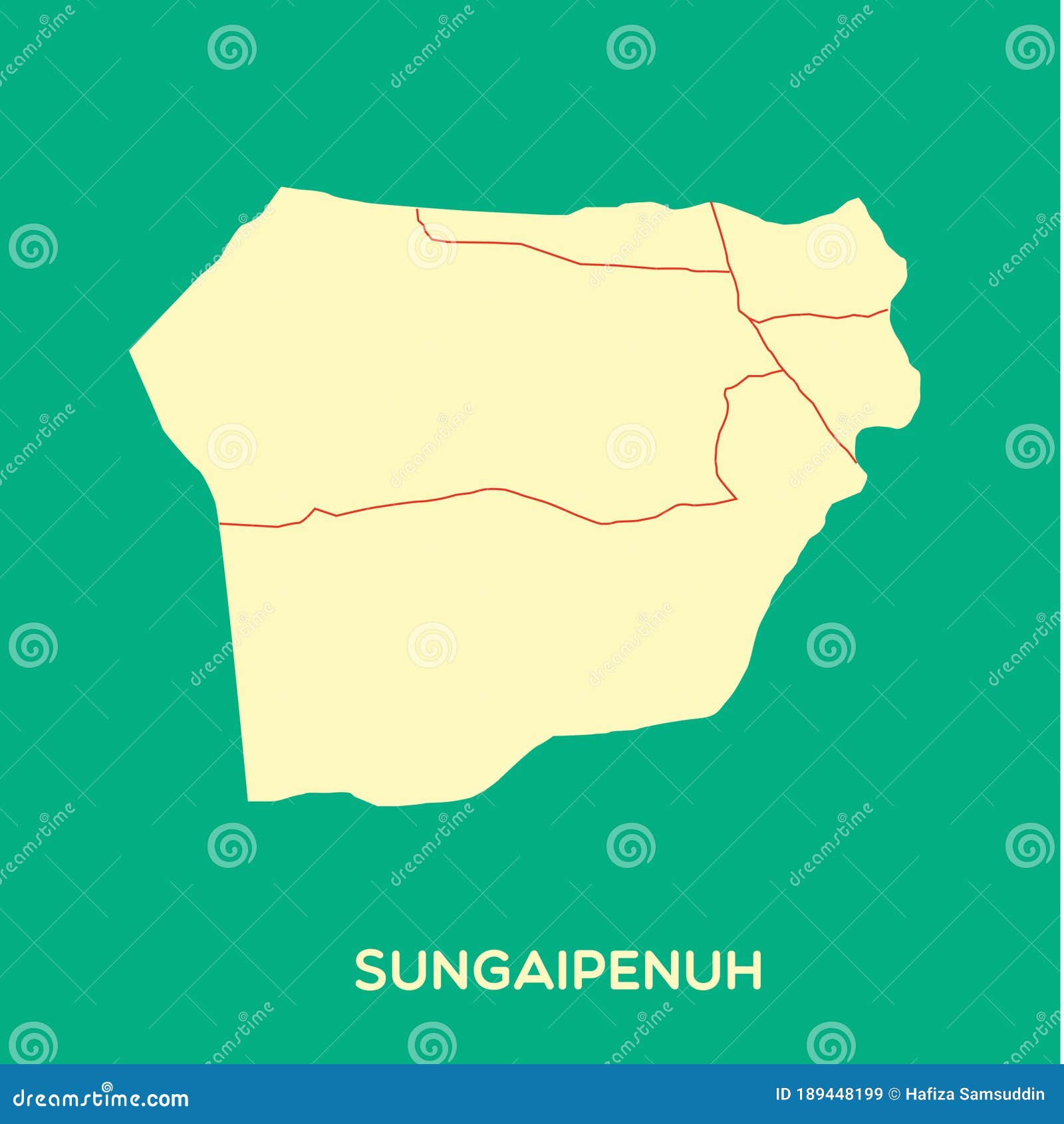 Map of Sungai Penuh. Vector Illustration Decorative Design Stock Vector ...