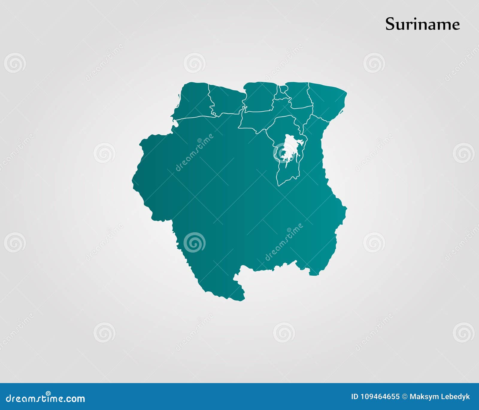 Map of Suriname stock illustration. Illustration of geography - 109464655