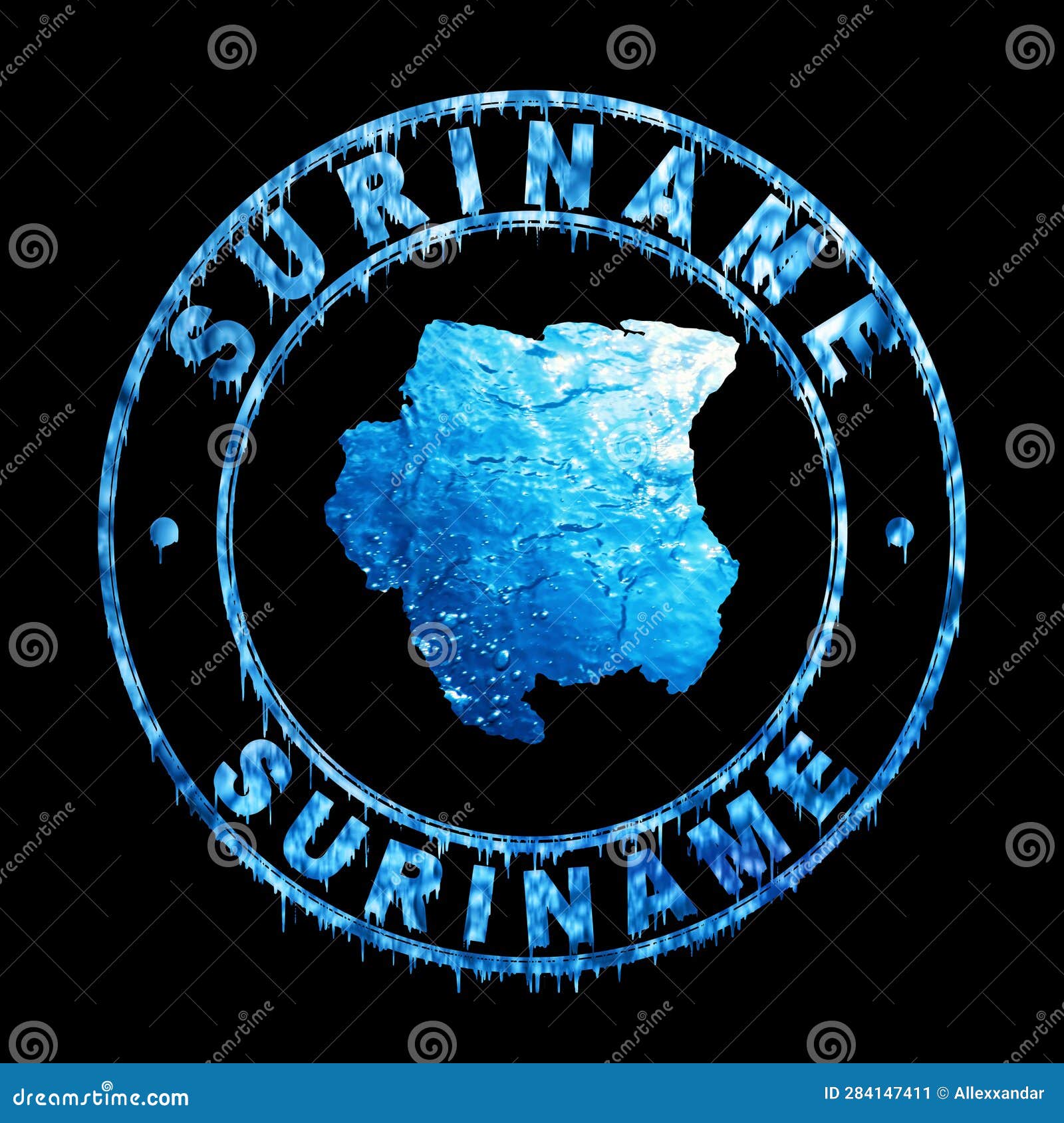 Map of Suriname Water Concept Stock Illustration - Illustration of ...