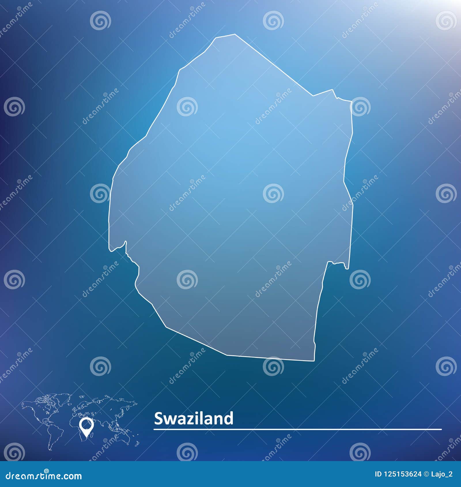Map of Swaziland stock vector. Illustration of banner - 125153624