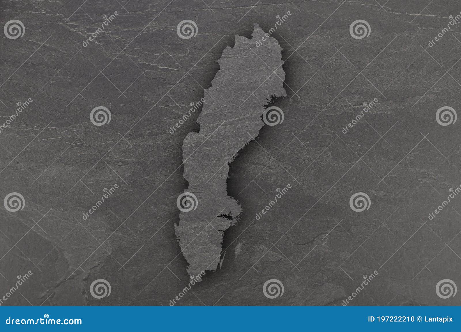 Map of Sweden on Dark Slate Stock Illustration - Illustration of slate ...