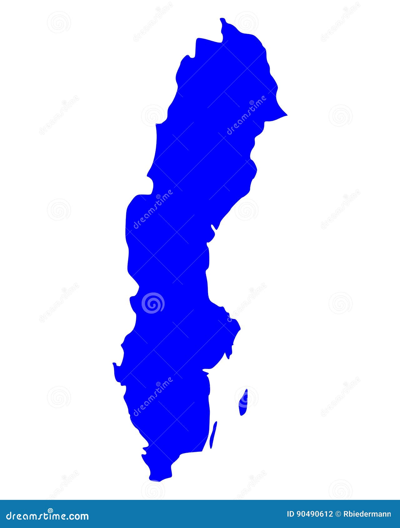 Map of Sweden stock vector. Illustration of isolated - 90490612