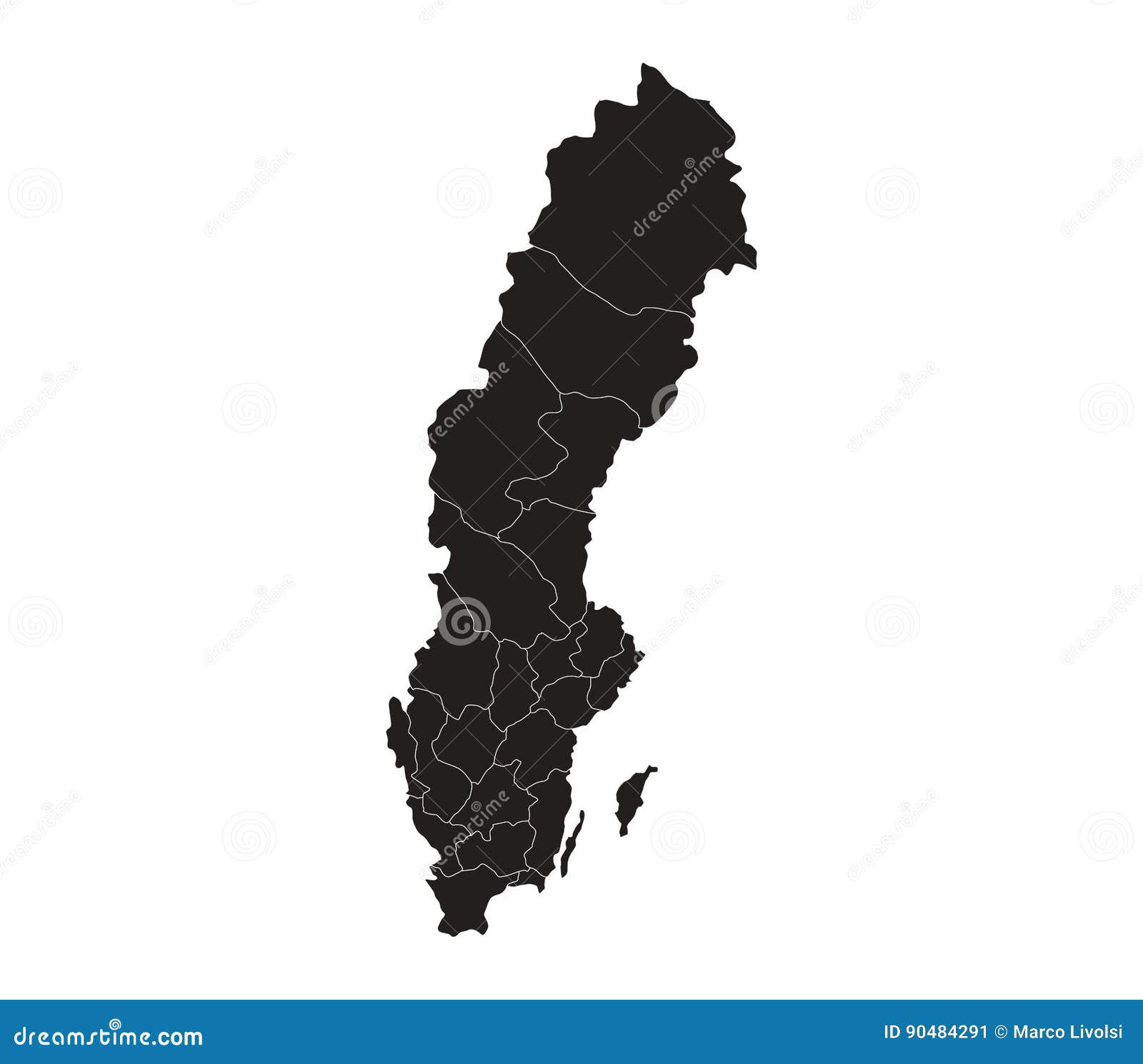 Map Of Sweden With Regions Illustrated Stock Illustration ...