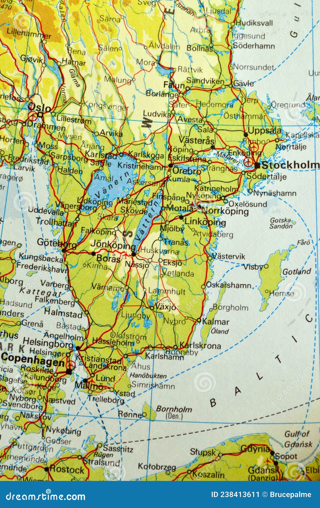 A Map of Sweden Showing Major Cities Editorial Photo - Image of ...