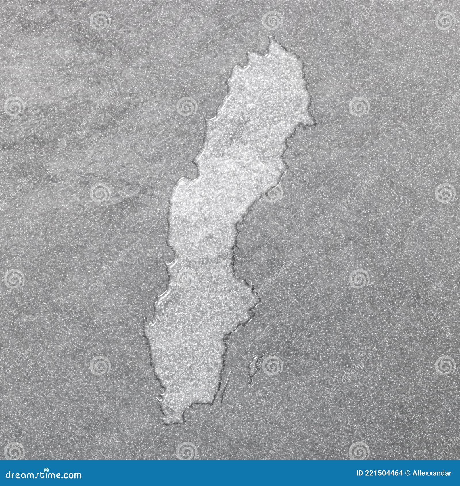 Map of Sweden, Silver Background Stock Illustration - Illustration of ...