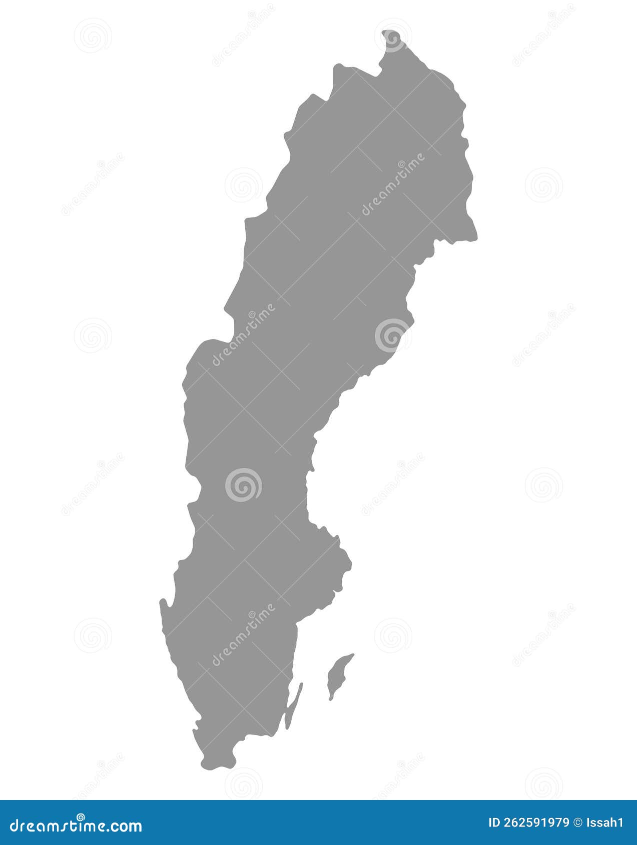 Sweden Vector Map Isolated On White Background. High-Detailed Black ...