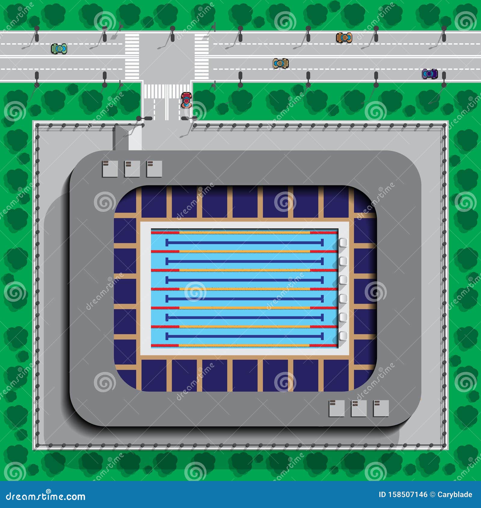 Map of the swimming pool. stock vector. Illustration of pool - 158507146