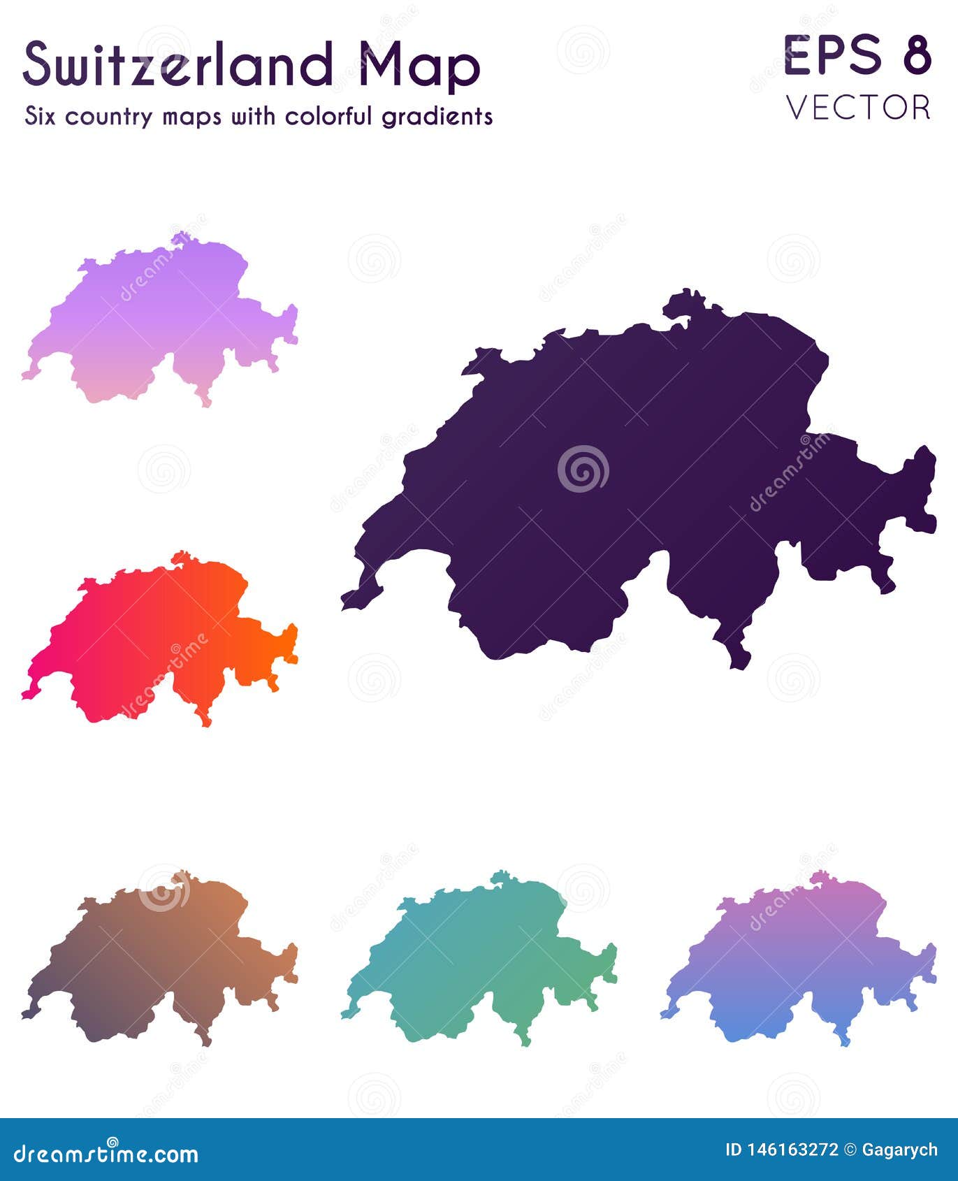 Map of Switzerland with Beautiful Gradients. Stock Vector ...