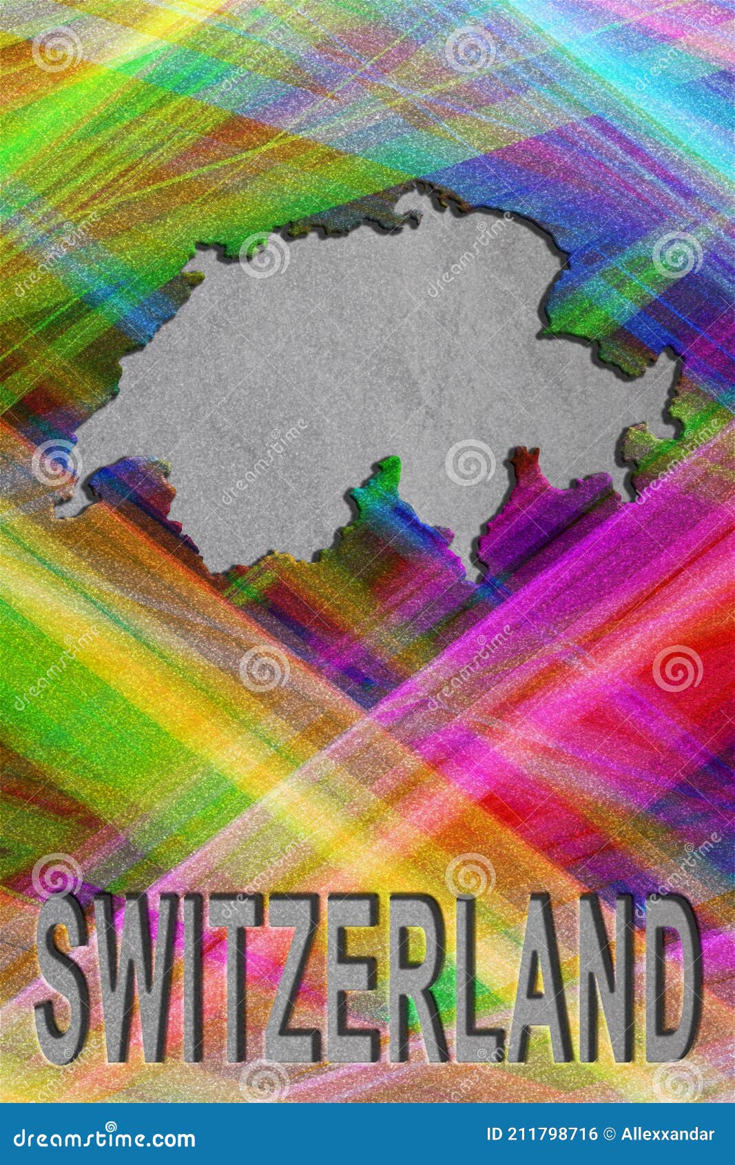 Colorful Switzerland Political Map With Clearly Labeled, Separated ...