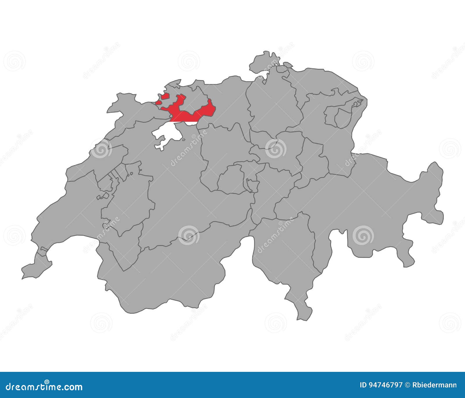 Map of Switzerland with Flag of Solothurn Stock Vector - Illustration ...