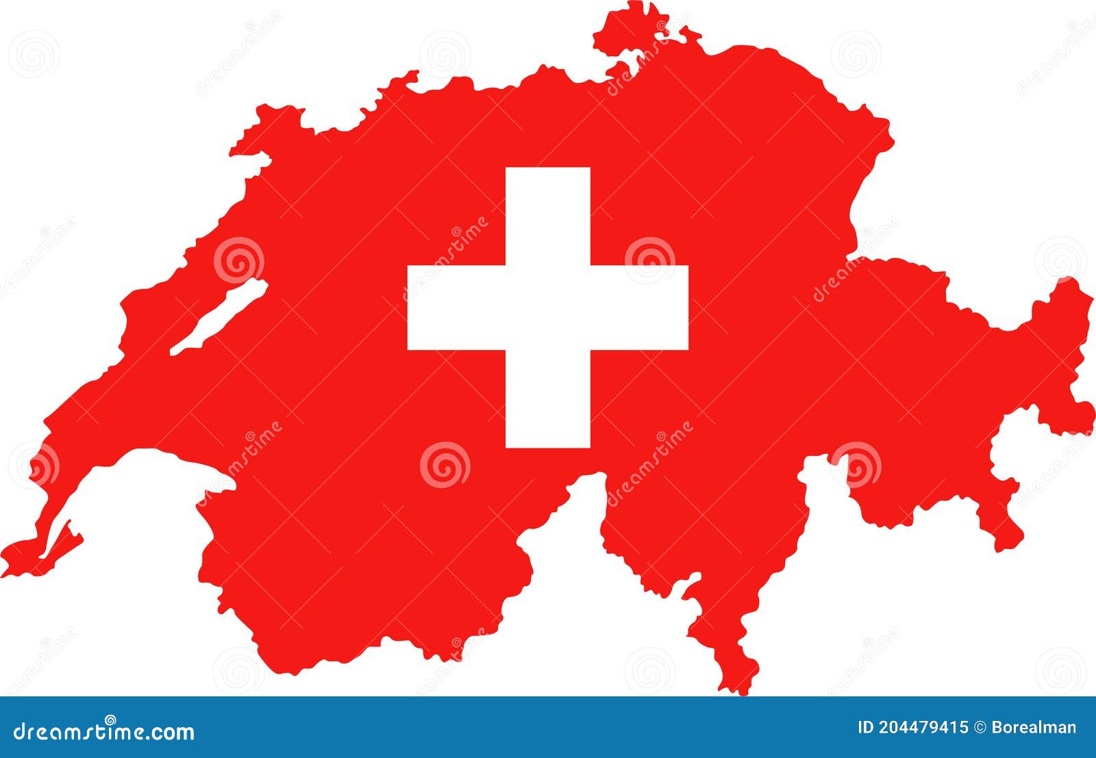 Map of the Switzerland stock vector. Illustration of graphic - 204479415