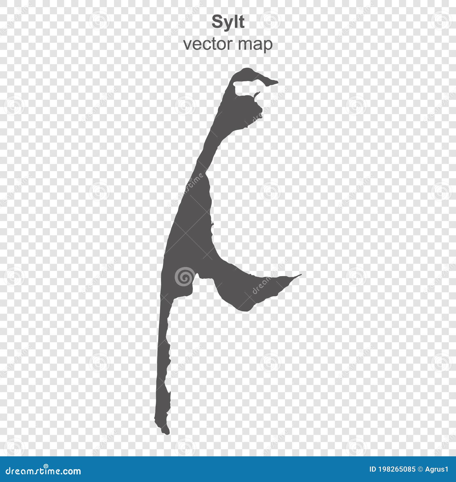 Map of Sylt Island on Transparent Background Stock Vector ...