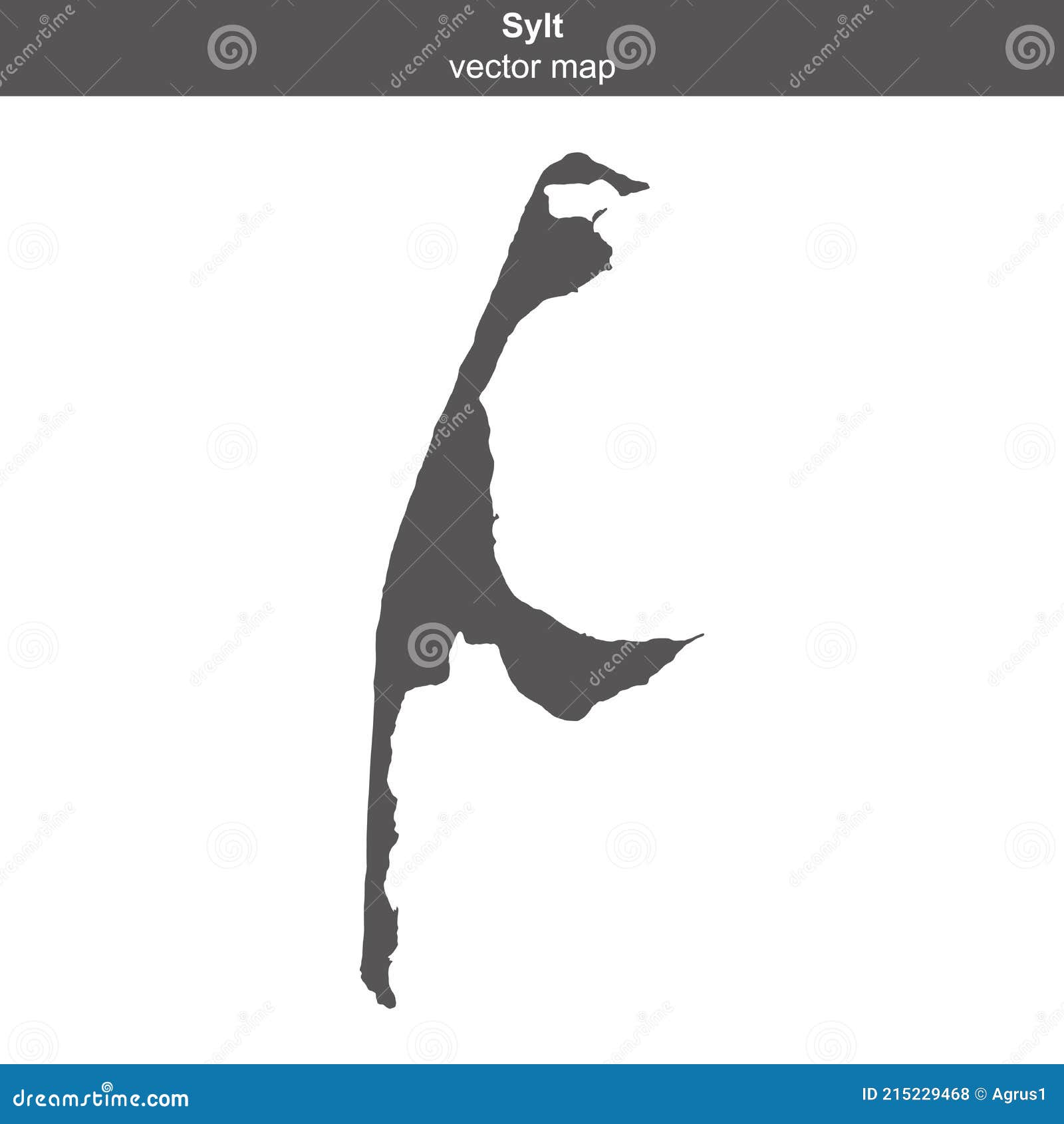 Map of Sylt Island on White Background Stock Vector - Illustration of ...